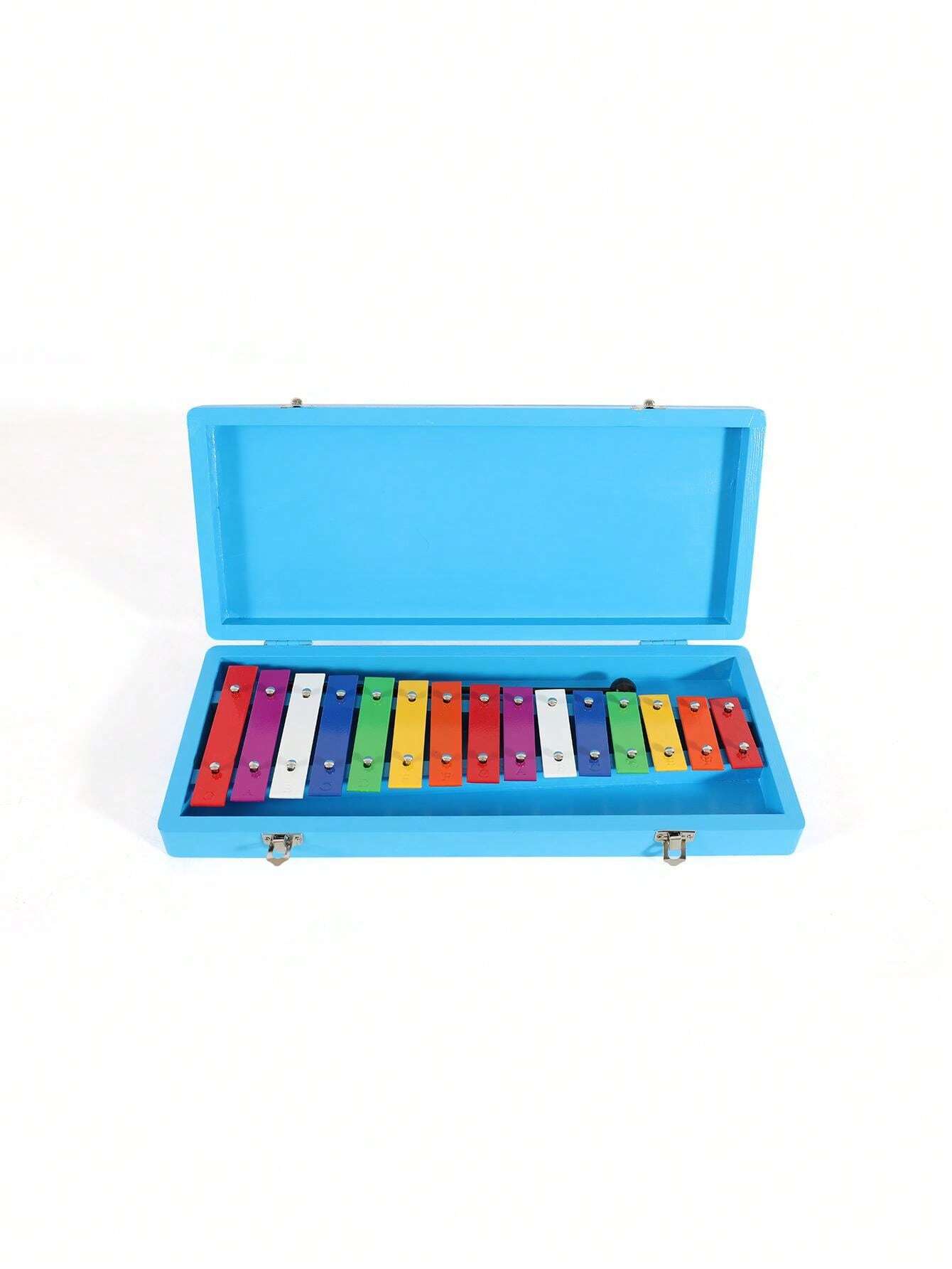 15-Note Wooden Xylophone Percussion Instrument With Colored Metal Keys ...