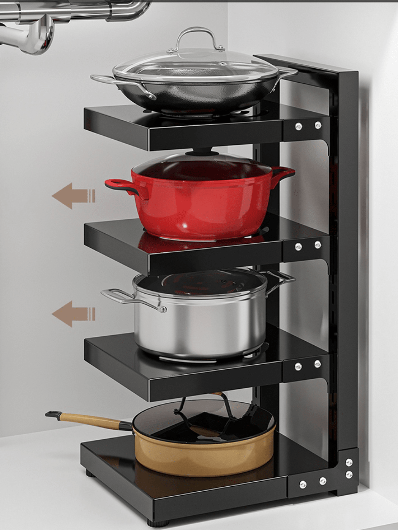 1 Piece Kitchen Pot Storage Rack, Multi-Layer Storage Rack For Pots And ...