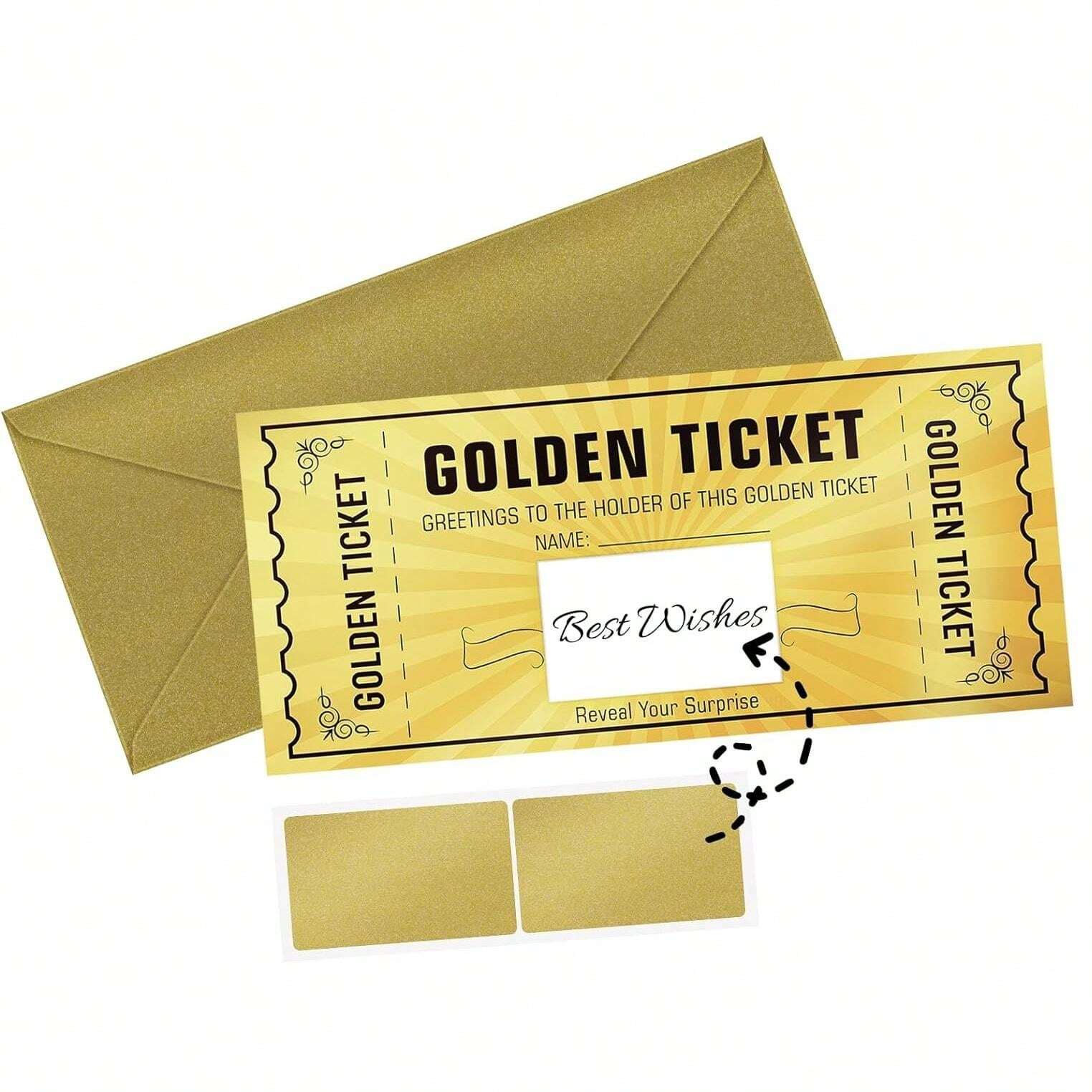 Golden Ticket - Scratch Card Reveal Holiday - Surprise Gift Reveal ...