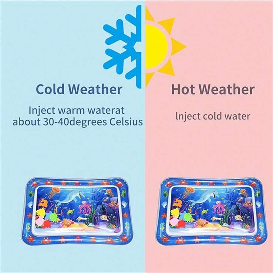 1pc Children Inflatable Pat Pad, Baby Splash Pad PVC Ocean Fish Water ...