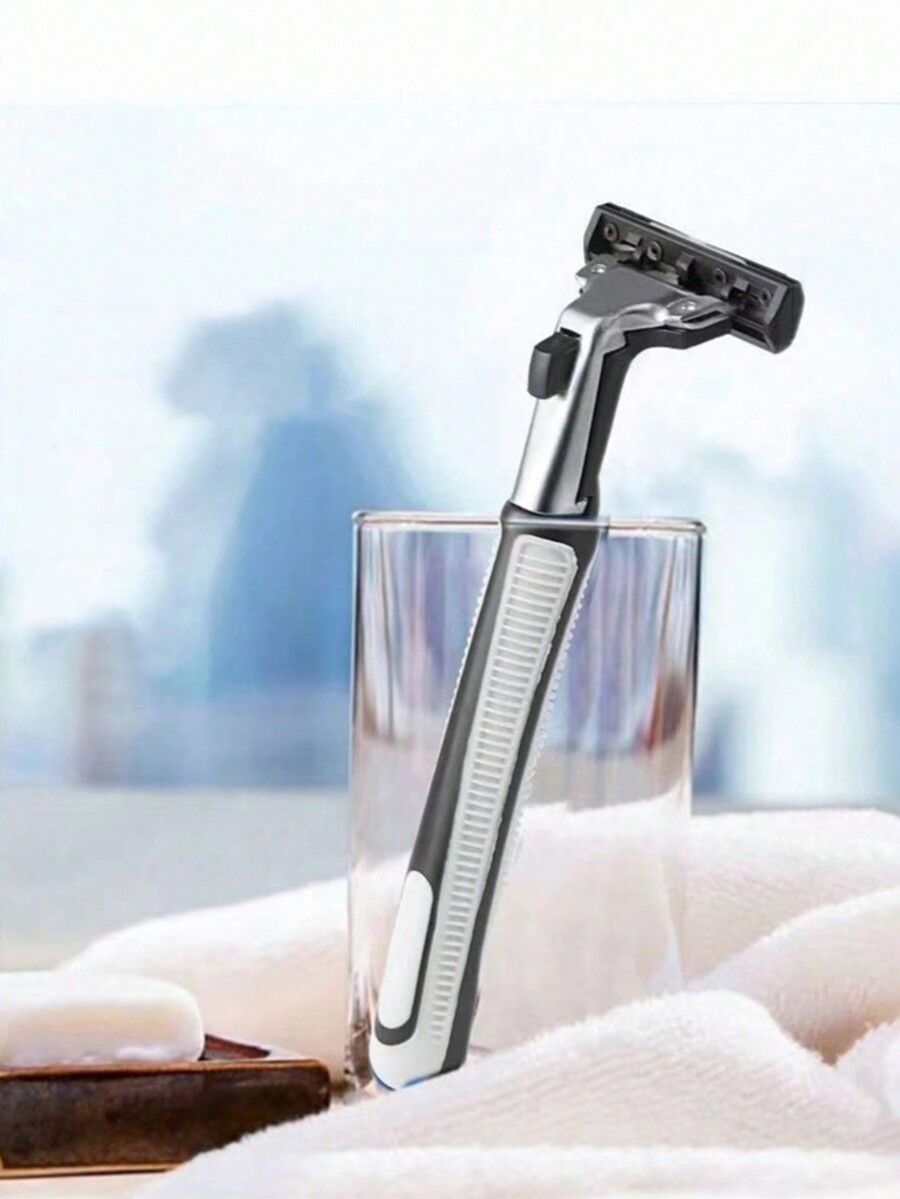 Safety Razor Set, 1pc Razor Handle & 24pcs 2-Layer Stainless Steel ...