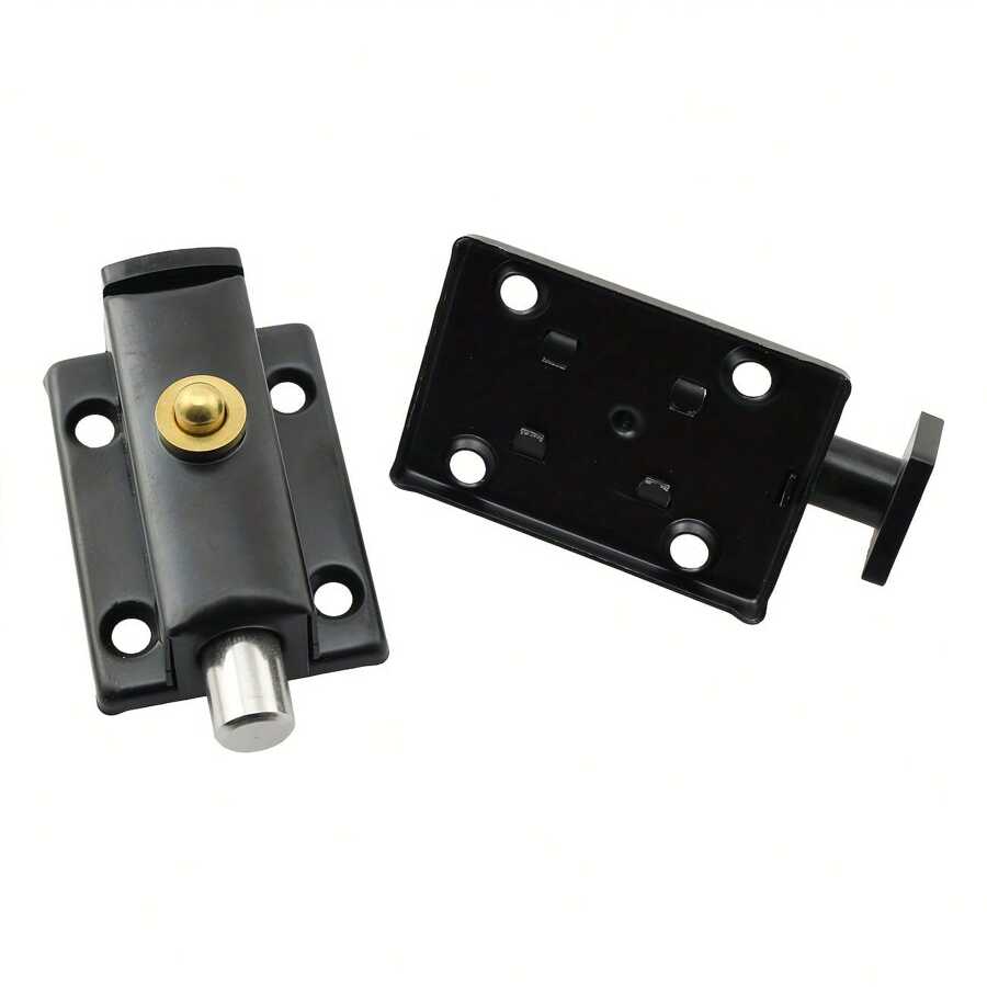 4 Sets Spring-Loaded Locking Pin Stainless Steel Door Bolt Latch Black ...