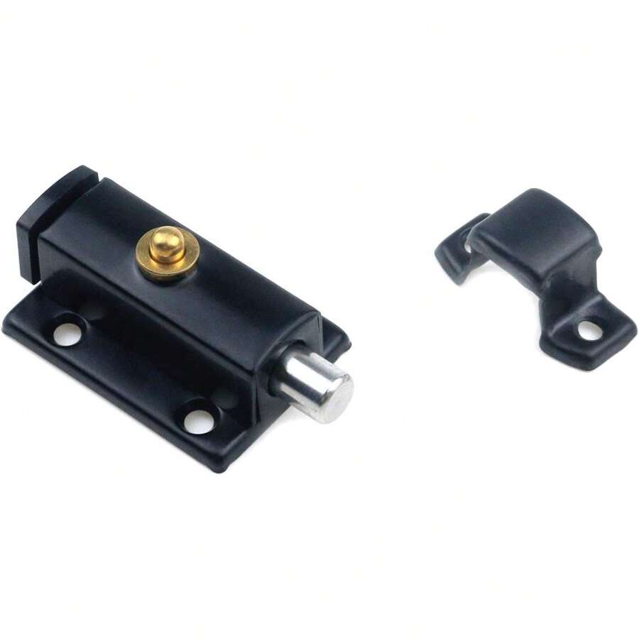 4 Sets Spring-Loaded Locking Pin Stainless Steel Door Bolt Latch Black ...