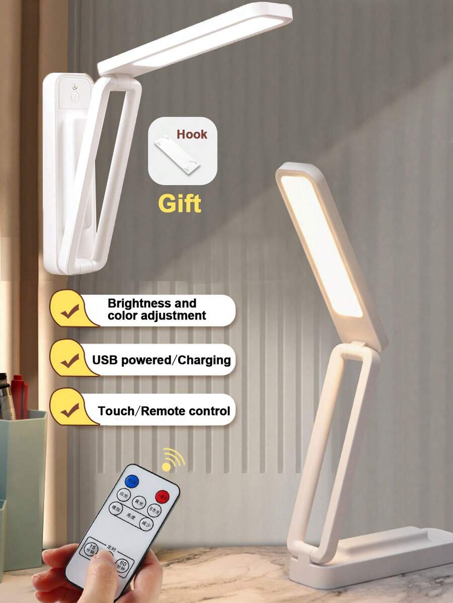[New Upgrade] Rechargeable Folding Desk Lamp With Remote Control,Super ...