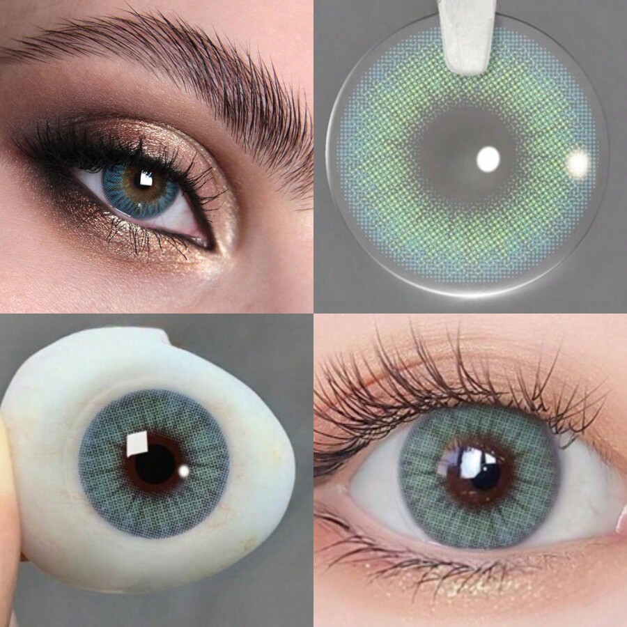 1Pair/2Pcs Topazio Blue Contact Lenses Colored Cosmetic Beauty Contact ...