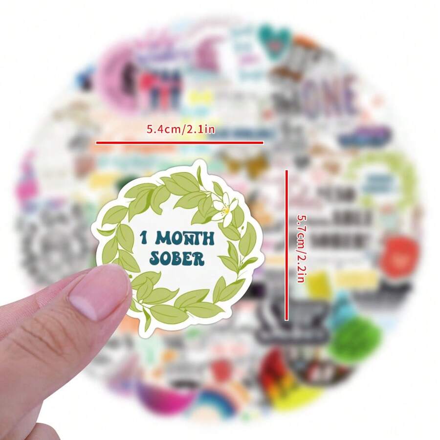 60pcs Sober Style Inspirational Phase Waterproof Cute Cartoon Sticker ...