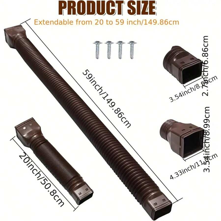 1Pc Durable & Adjustable PVC Rain Gutter Drain Extension: Easy-Install ...