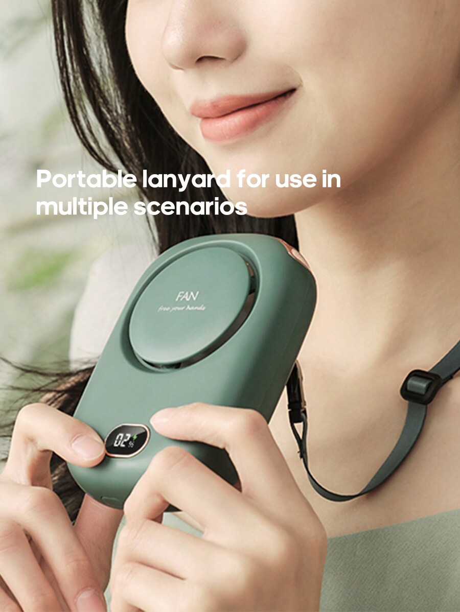 kinscoter 1PC Rechargeable 2000mAh Portable Hanging Neck Fan Outdoor ...