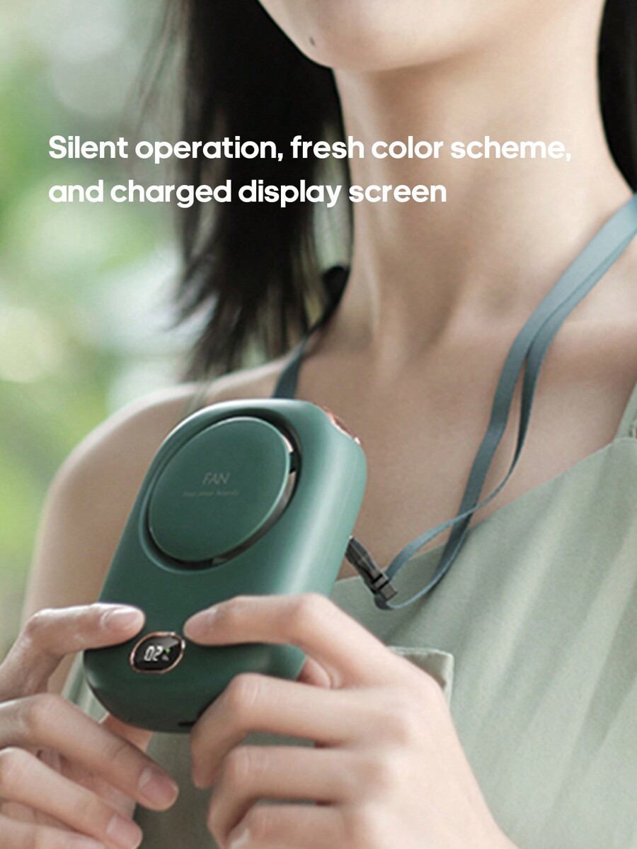 kinscoter 1PC Rechargeable 2000mAh Portable Hanging Neck Fan Outdoor ...