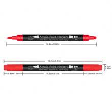 12 Colors Acrylic Paint Markers, Dual Tip Acrylic Pens For Rock ...