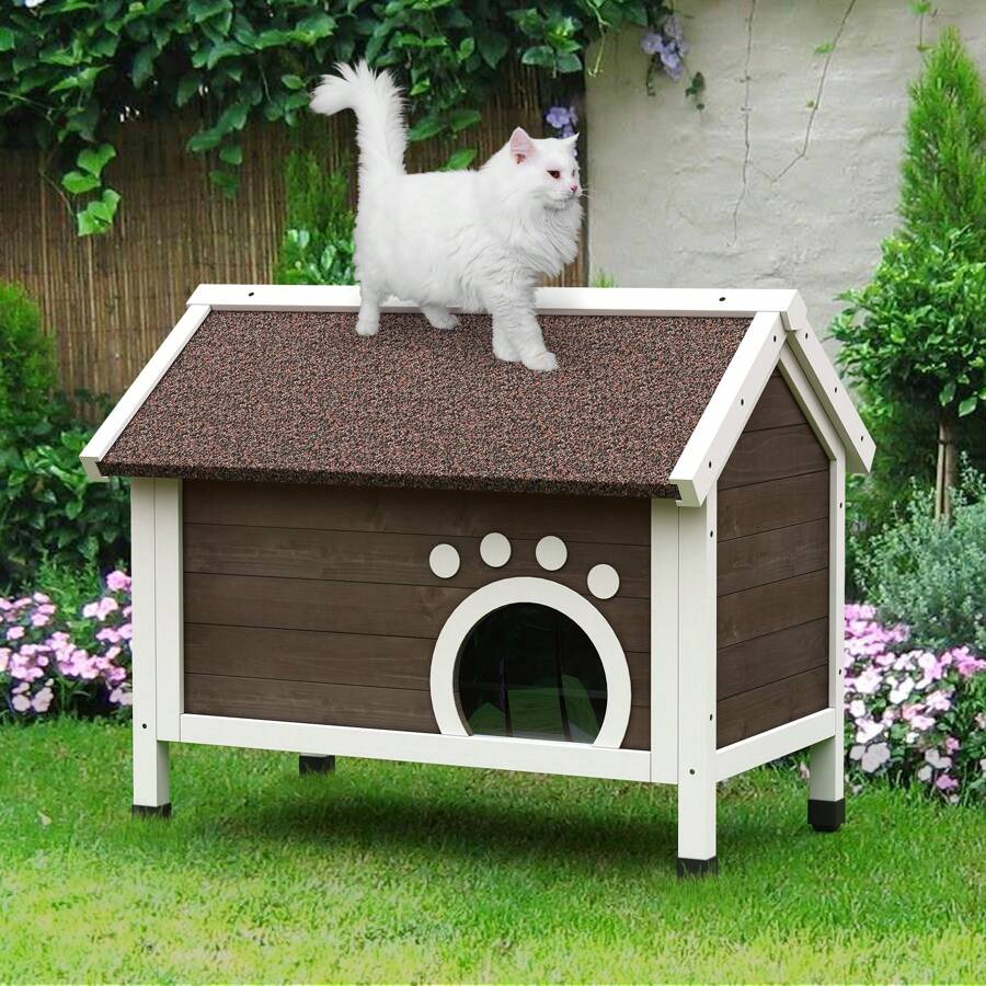 YITAHOME Outdoor Cat House With All-Round Foam Weatherproof Indoor ...