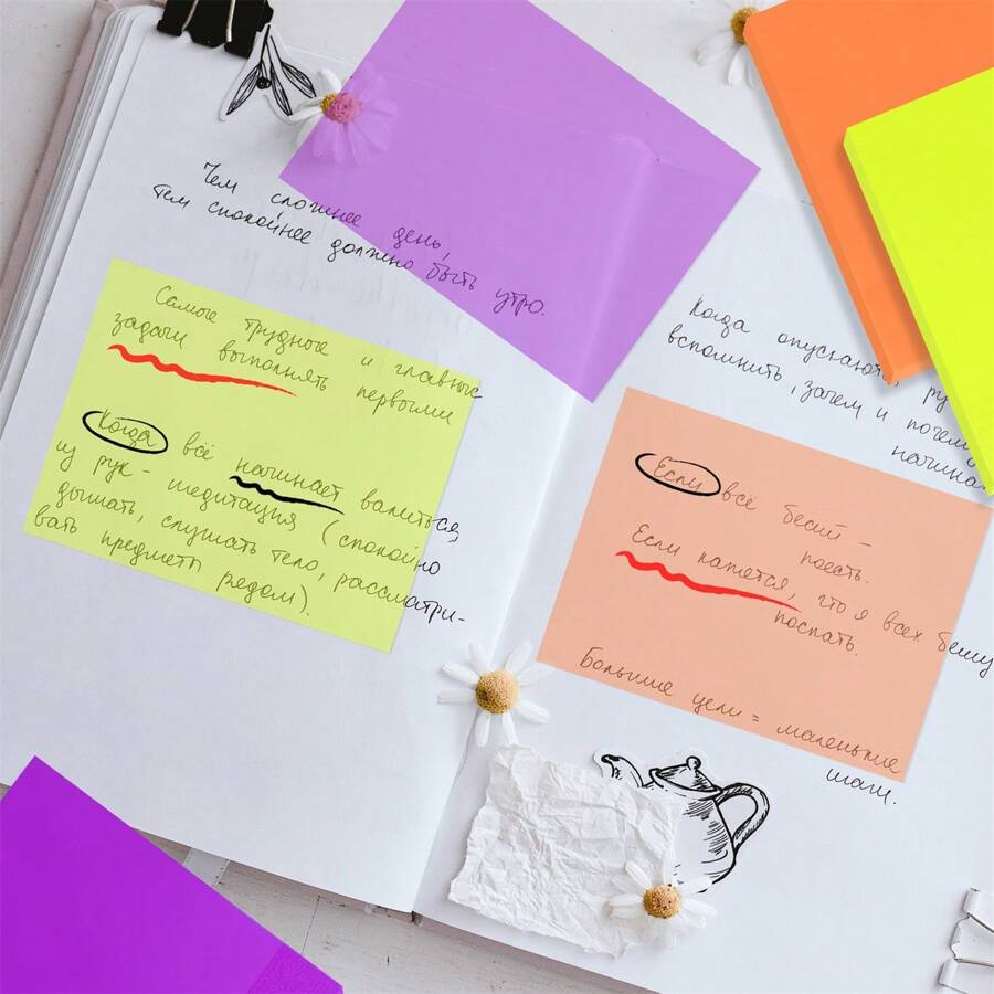 350PCS Self-Stick Note Post Stickies, Transparent Sticky Notes Book ...