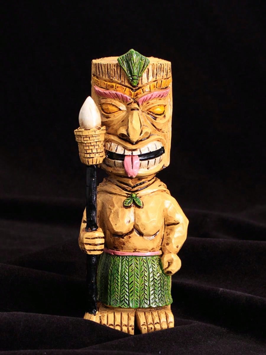 1pc Small Dwarf Resin Figurine, Cute Vintage Mayan Torch Savage Pattern ...