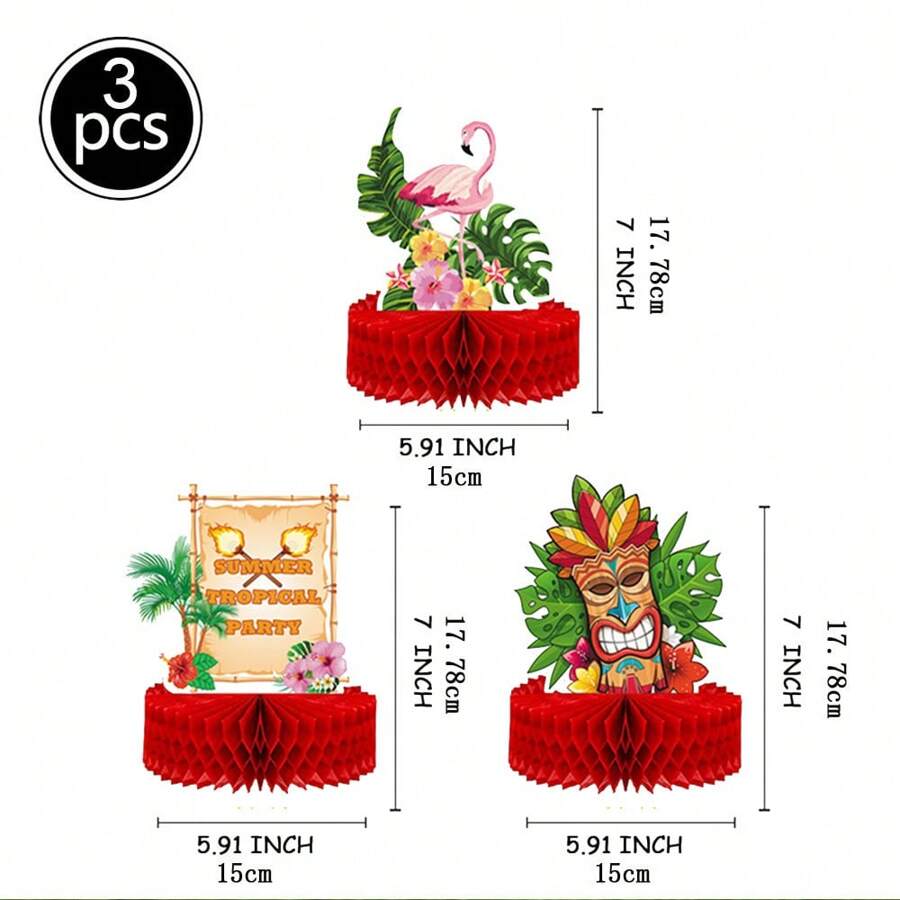 Hawaiian Theme Party Decoration Summer Flamingo Honeycomb Table ...