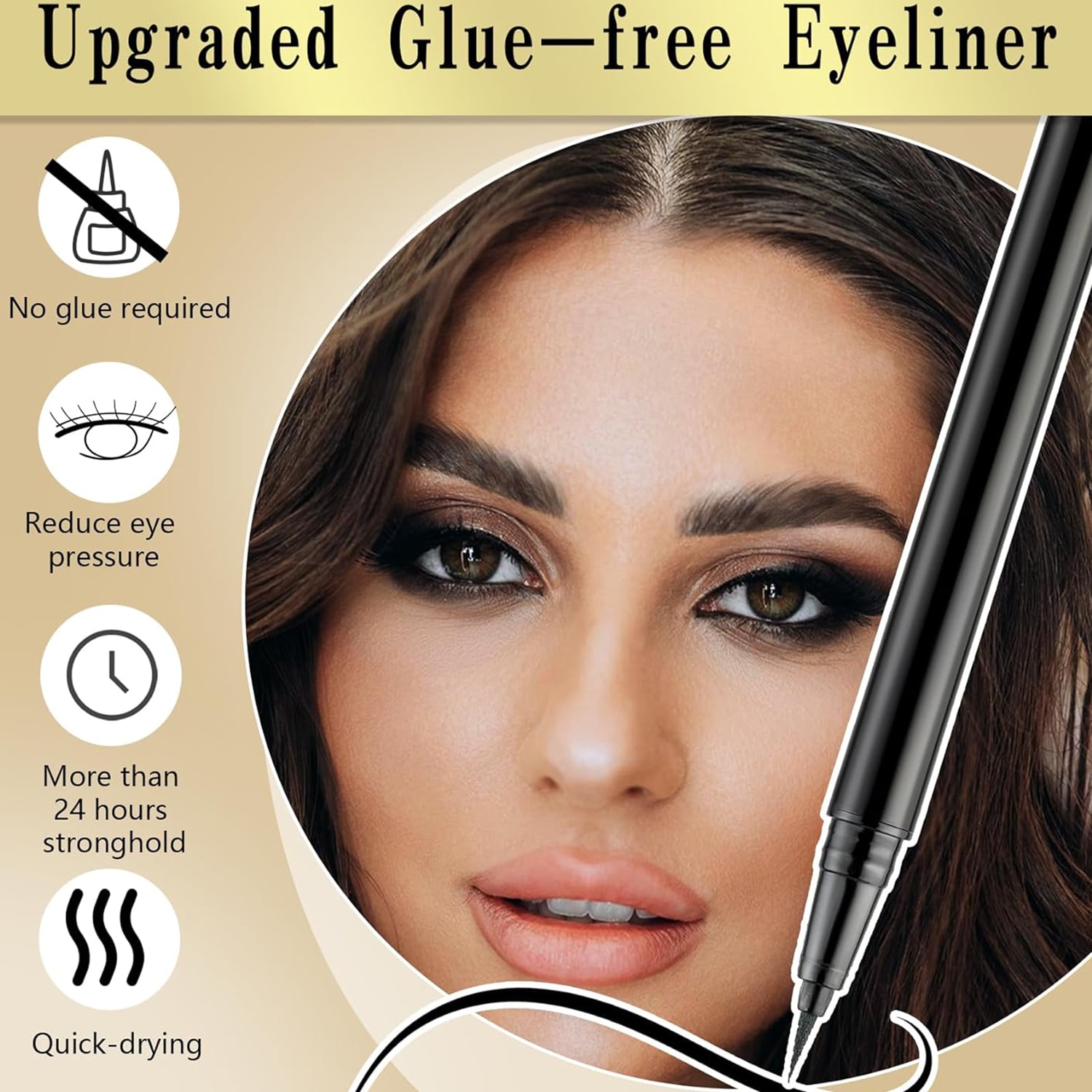 Reusable Adhesive Eyelashes, Easy Eyelashes For Beginners 6 Pairs Self ...