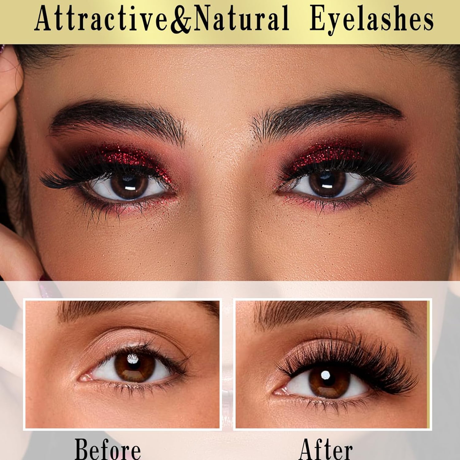 Reusable Adhesive Eyelashes, Easy Eyelashes For Beginners 6 Pairs Self ...