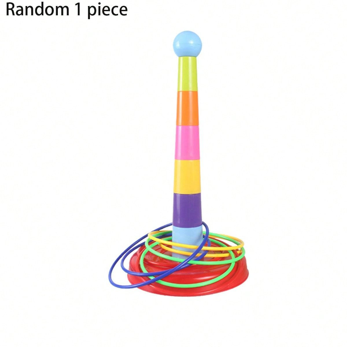 1pc Set Of 6 Large Medium Small Circle Sizes Throwing Rings Game Toy Stack Up Tower