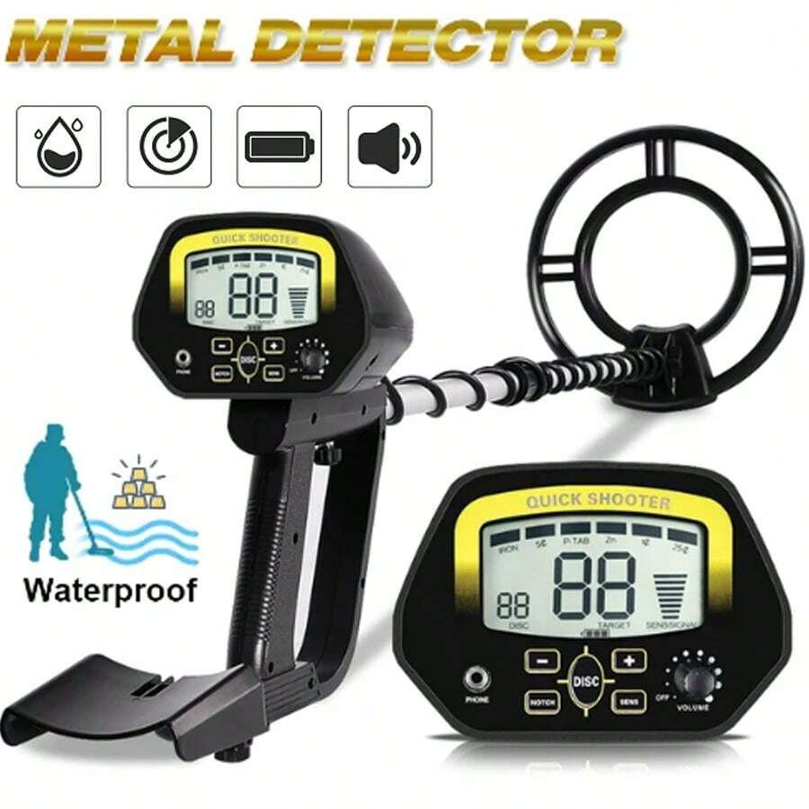 Adult Metal Detector, Professional High Precision Waterproof Black ...