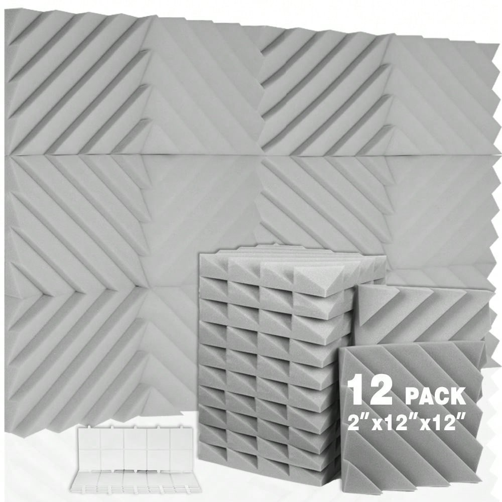 12 Pack-12x12x2 Inches Absorption Foam Panel, Rhinestone Groove Sound ...