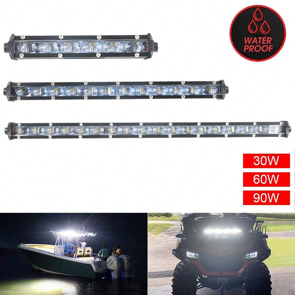 24V 12V Car Roof Ceiling Light Motorcycle Spotlight LED Bar Ultra Slim ...