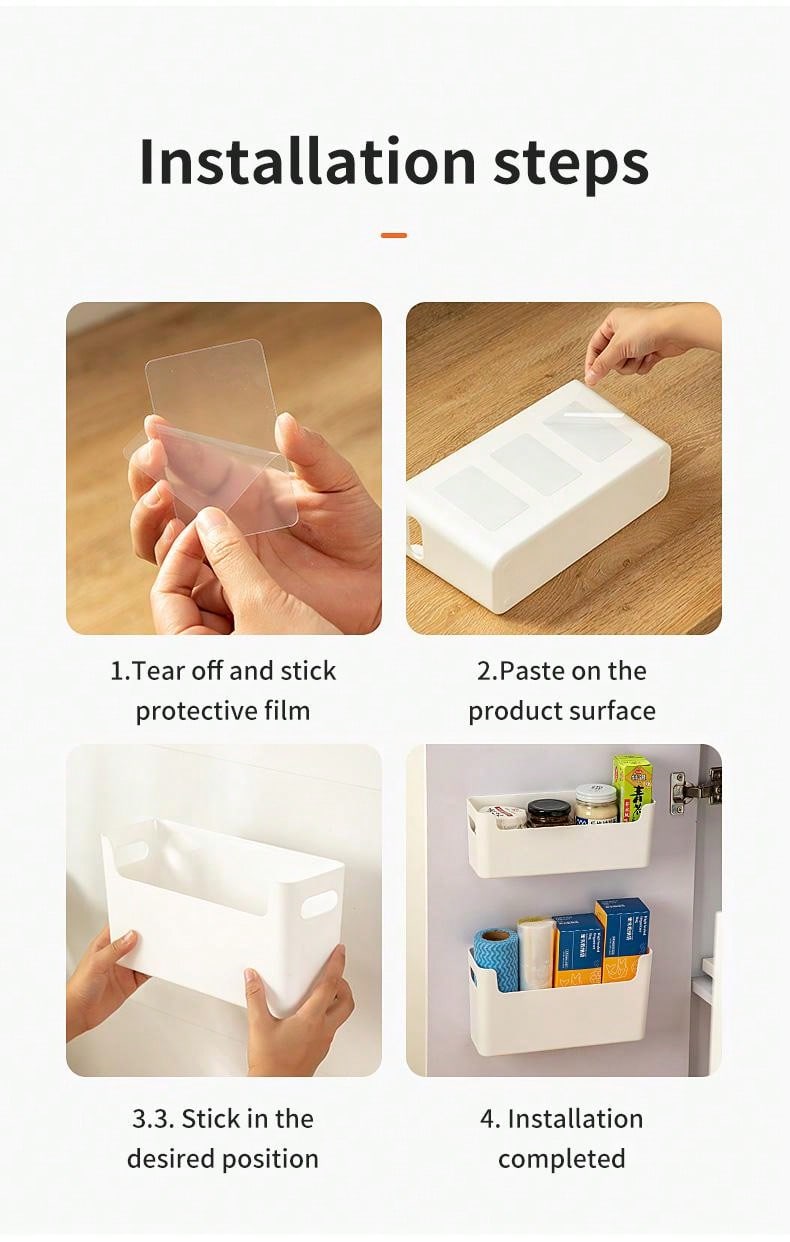 1pc Multifunctional Plastic Cabinet Storage Box, Wall-Mounted Storage ...