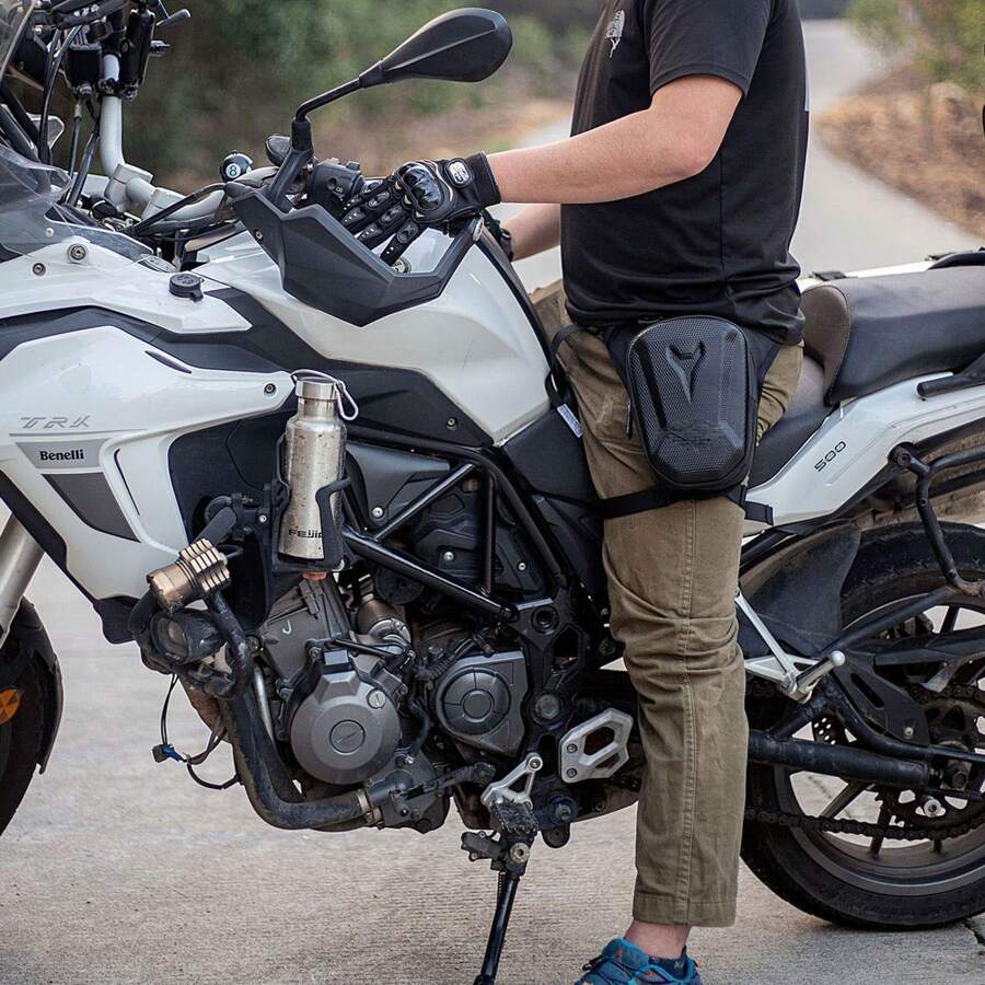 Motorbike Drop Waist Leg Bag EVA Hard Shell Waterproof Motorcycle Leg ...