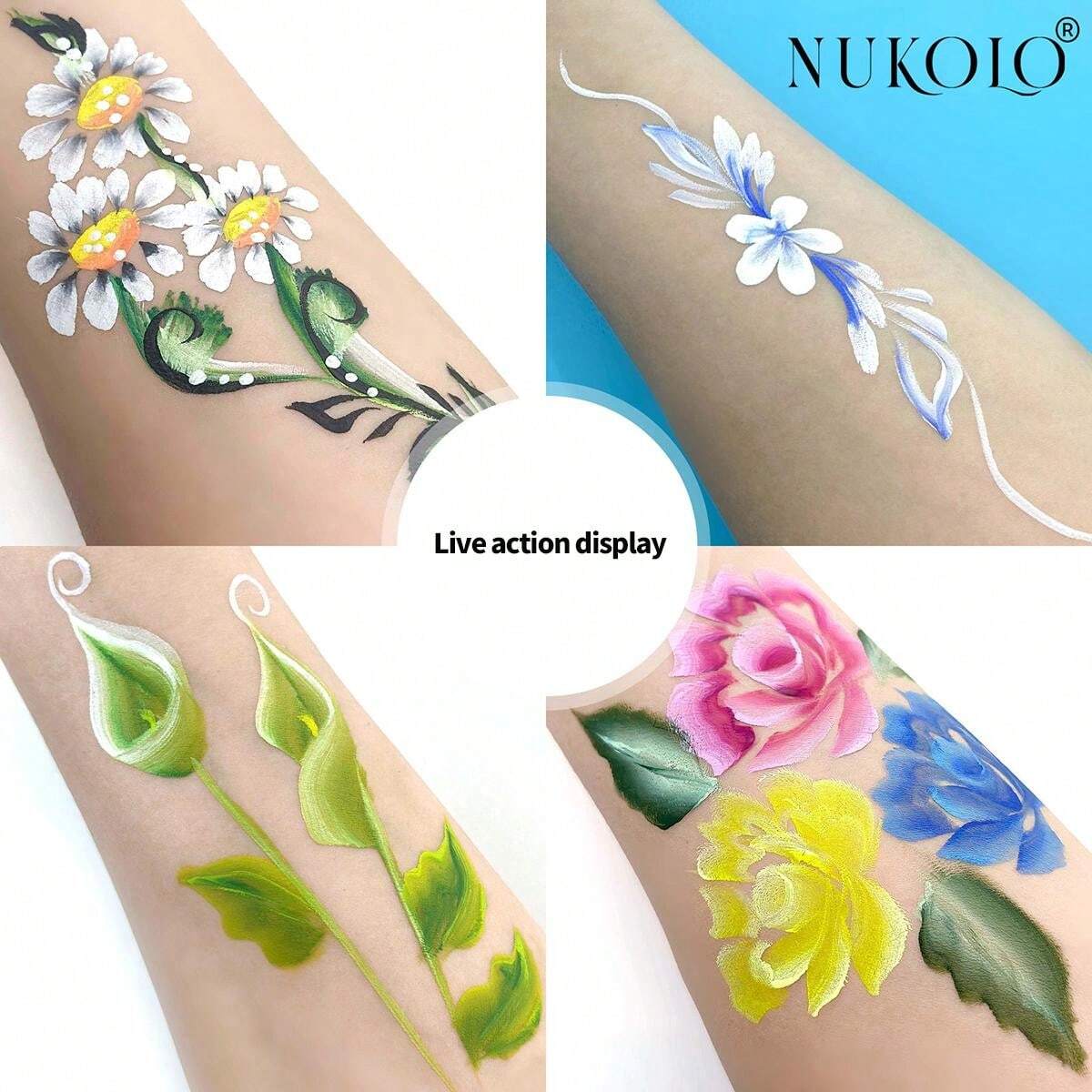 16 Colors Tri-Color Water Soluble Nk808a Body Paint Set Water-Soluble ...