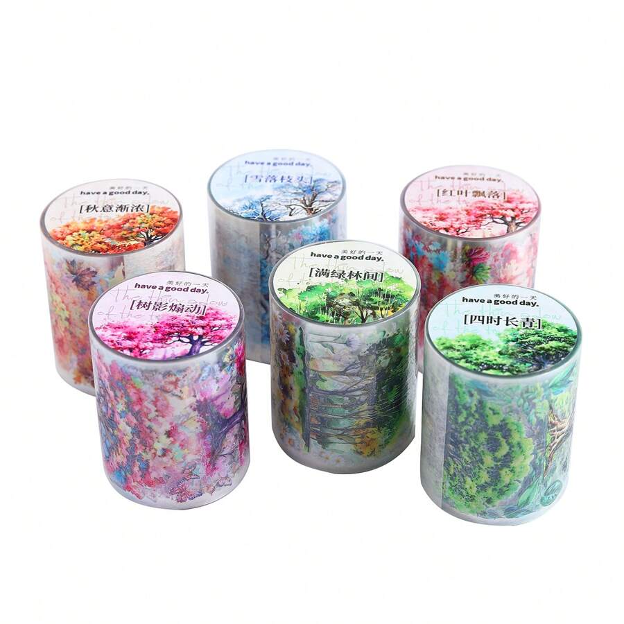 1pc Abalone Shell Light Special Oil Pet Tape, Tree Shadow Series, Four ...