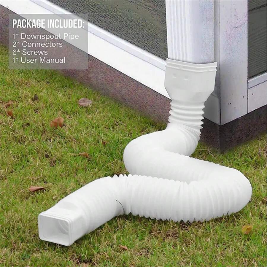 1Pc Durable & Adjustable PVC Rain Gutter Drain Extension: Easy-Install ...