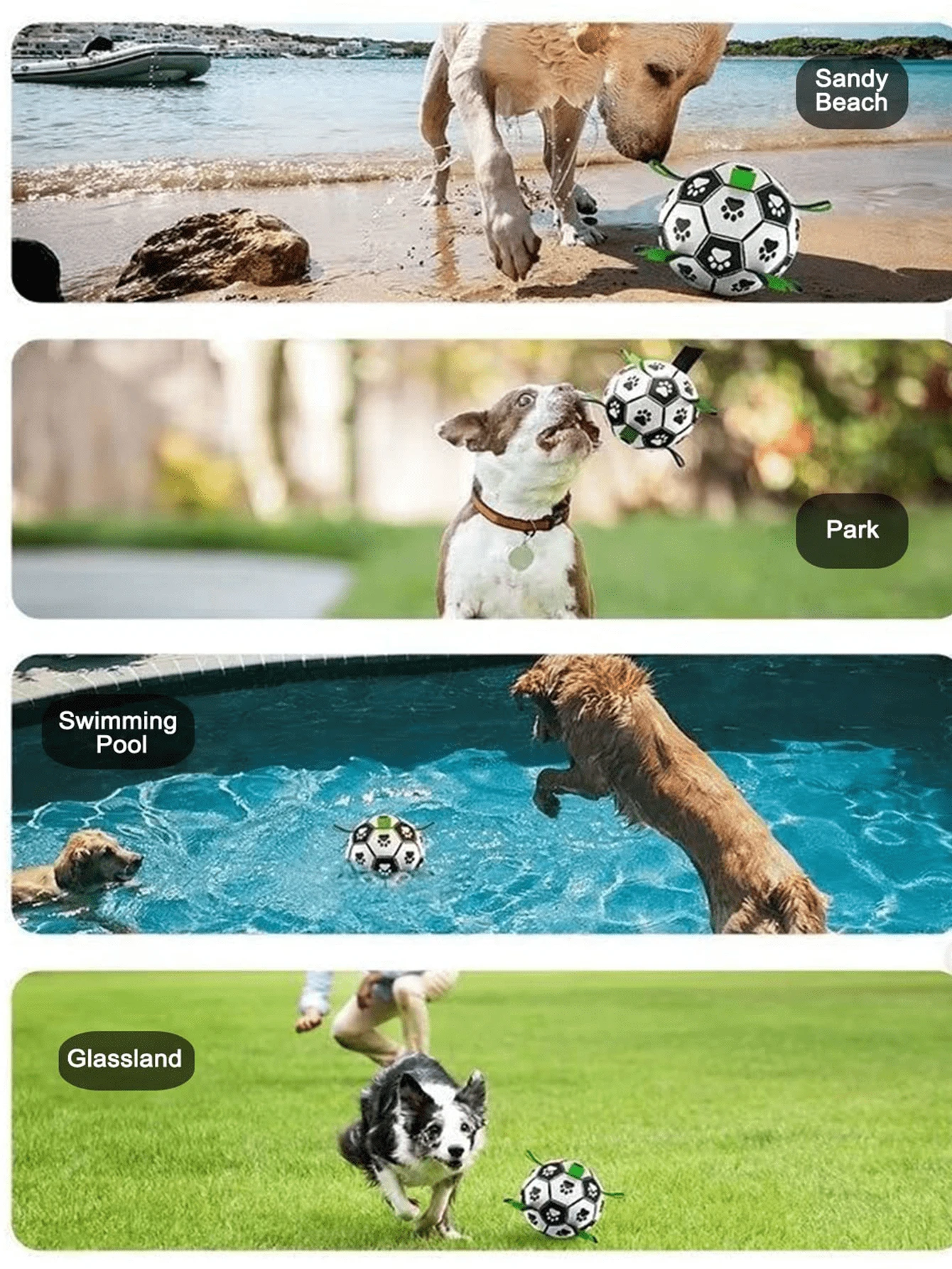 Dog Toys Soccer Ball, 20cm Large Herding Ball For Dogs, Interactive Toy ...