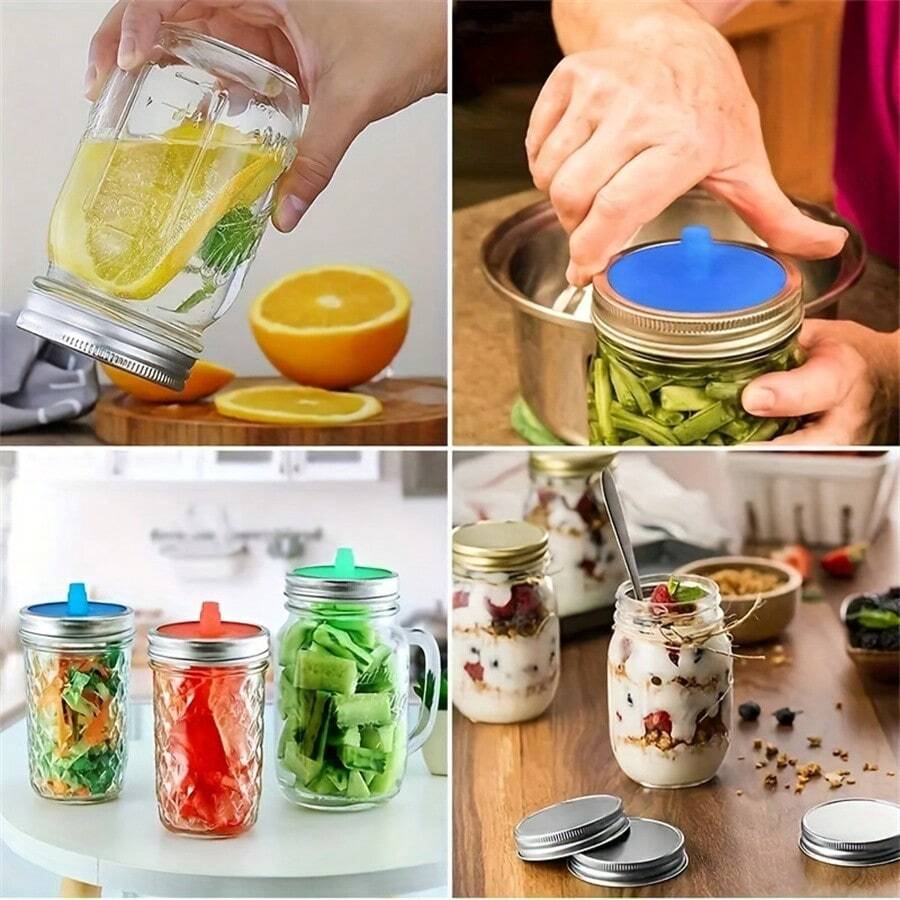 1pc Fermentation Lids, Airlock Fermenting Lids, Wide Mouth Mason Jar ...