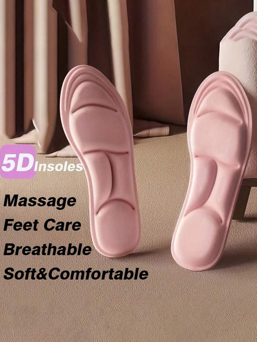 2 Pairs 5d Massage Cushioning Shoe Insoles Designed According To ...