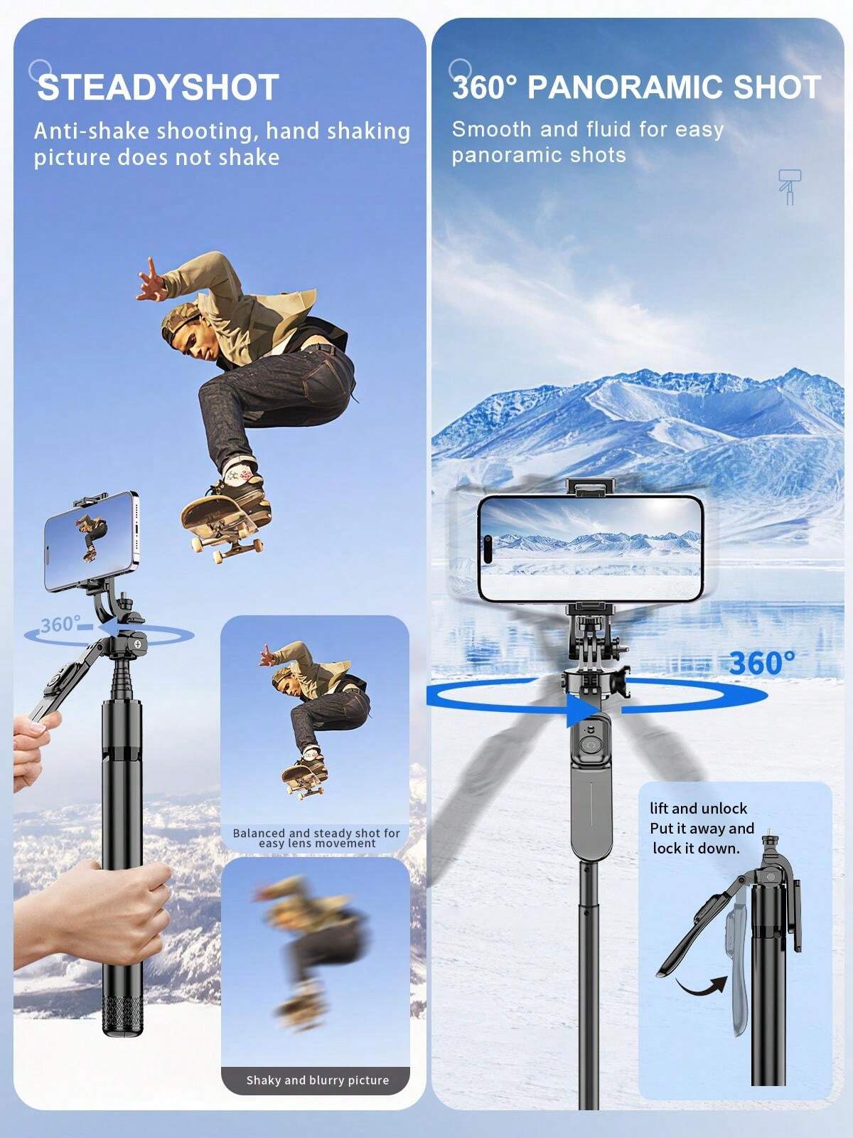 2m / 79-tums aluminiumlegering Extra lång stång-- Balanserad och stabil ...