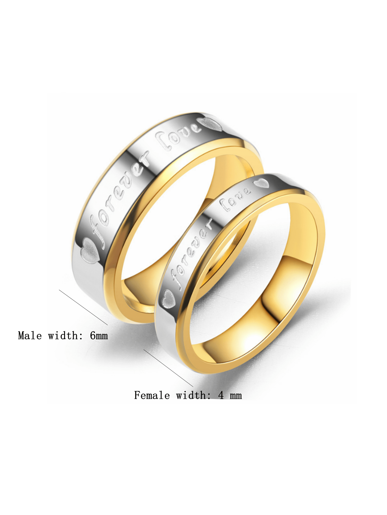 1 stuk In de mode Ring Met Love Graveren In Titaniumstaal Lover Ringset ...