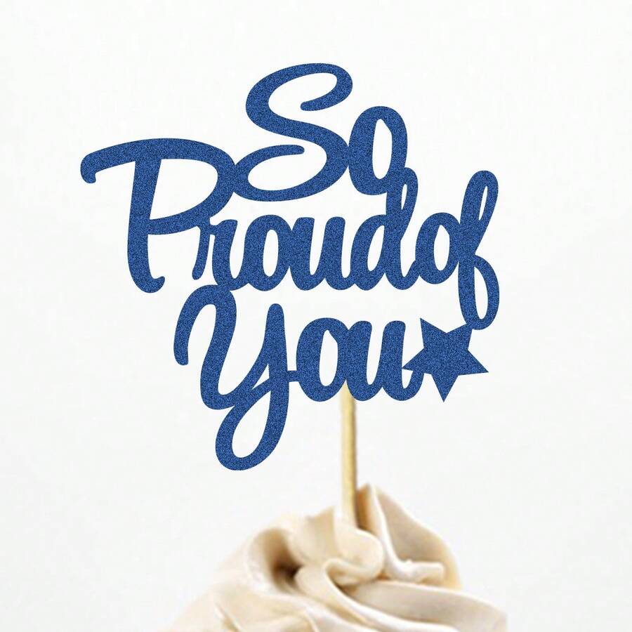 2024 Blue & Black Collection Graduation Cake Toppers Set With 6 Paper ...