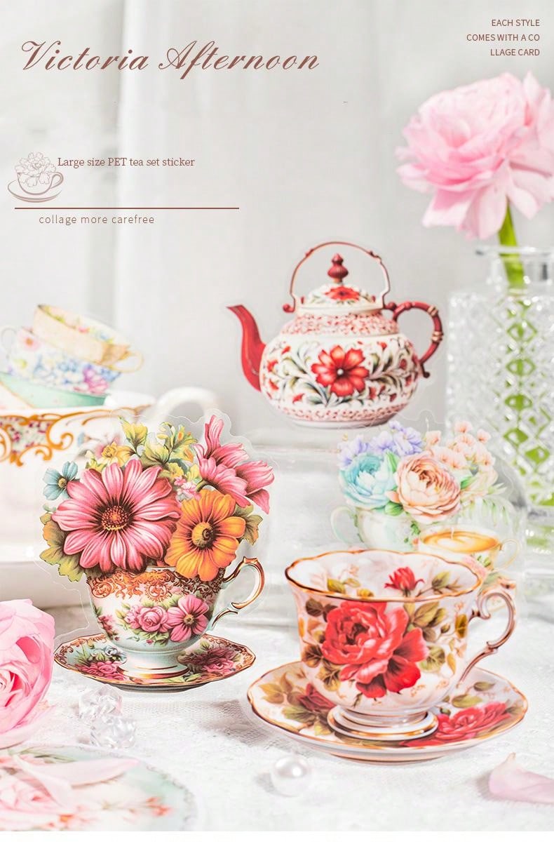 20Pcs/Pack Vintage Victorian Style Afternoon Tea Theme PET Stickers ...