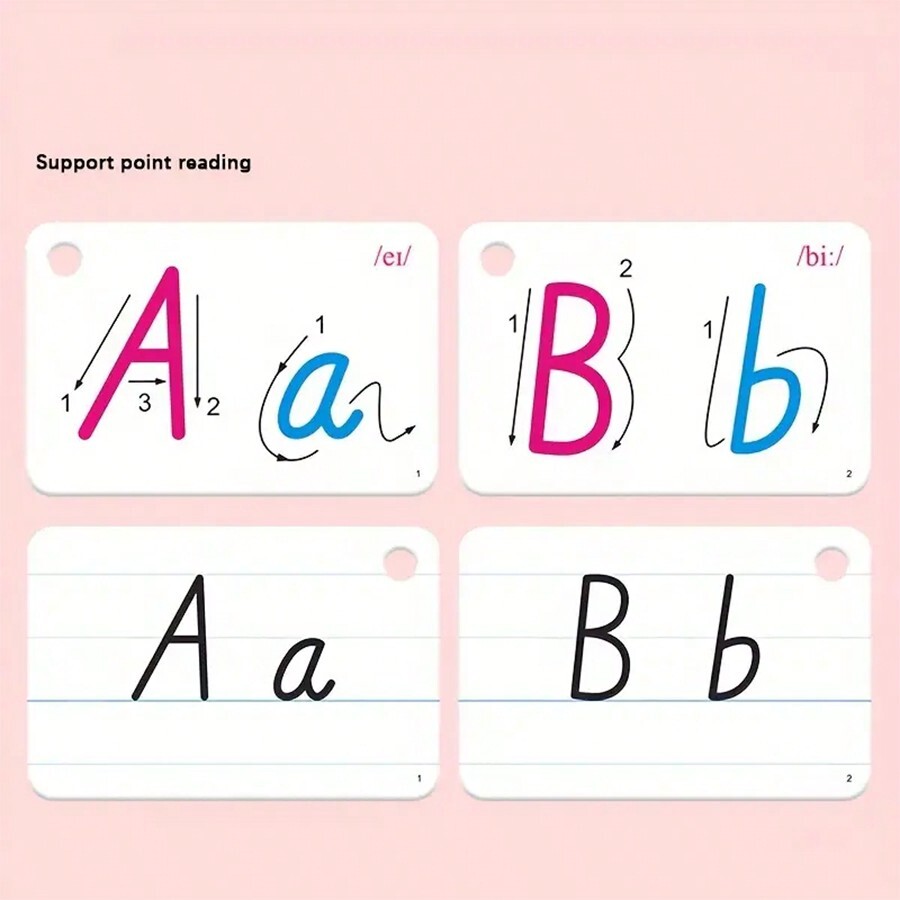 1set/26pcs English Alphabet Cards, Standard Handwriting Double-Sided ...