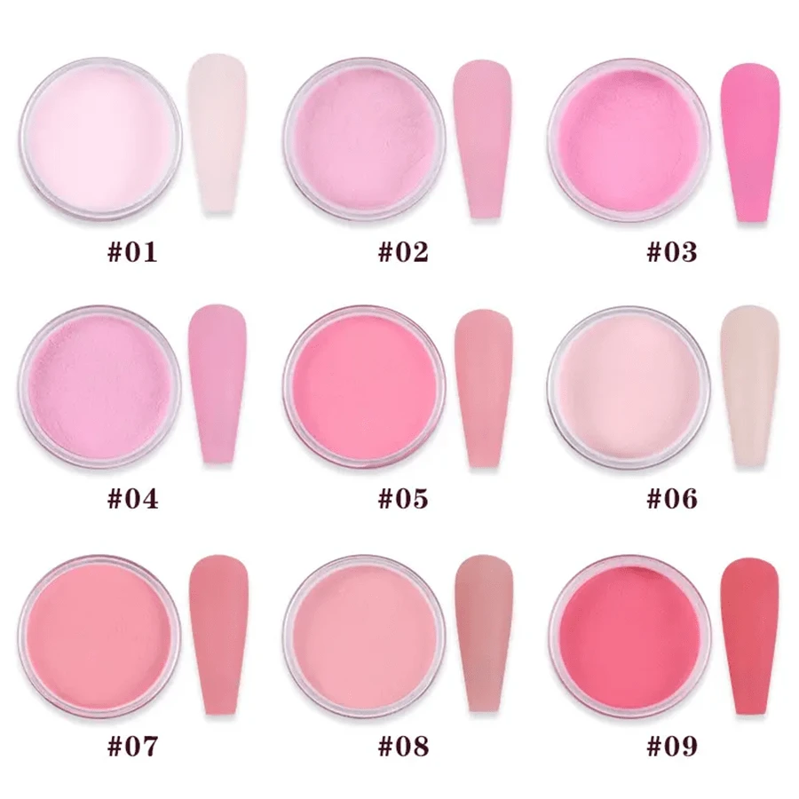 New Arrival 9-Colors Acrylic Nail Powder Set, Fast-Drying Formula For ...