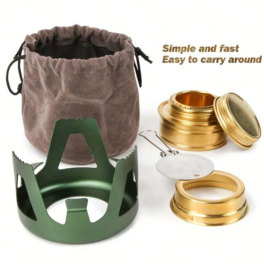 Mini Alcohol Stove For Outdoor Camping And Hiking, With Aluminum Stand ...