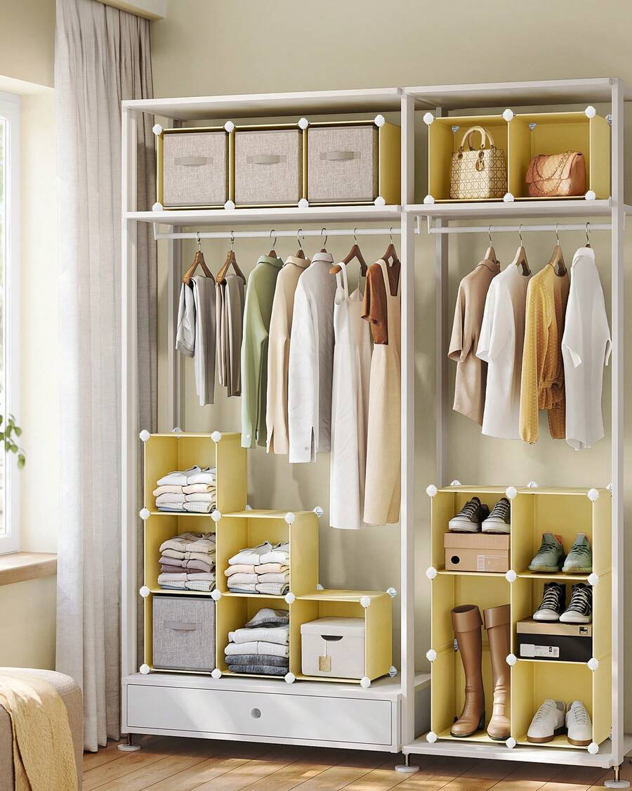 SONGMICS Cube Storage Organizer, 16-Cube Book Shelf, Closet Organizers ...