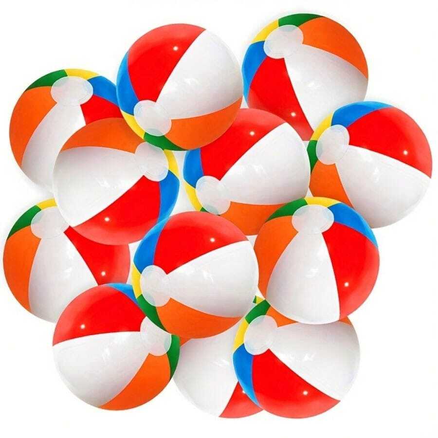 12-Piece Set 12 Inches About 30.5CM Inflatable Beach Ball Classic ...