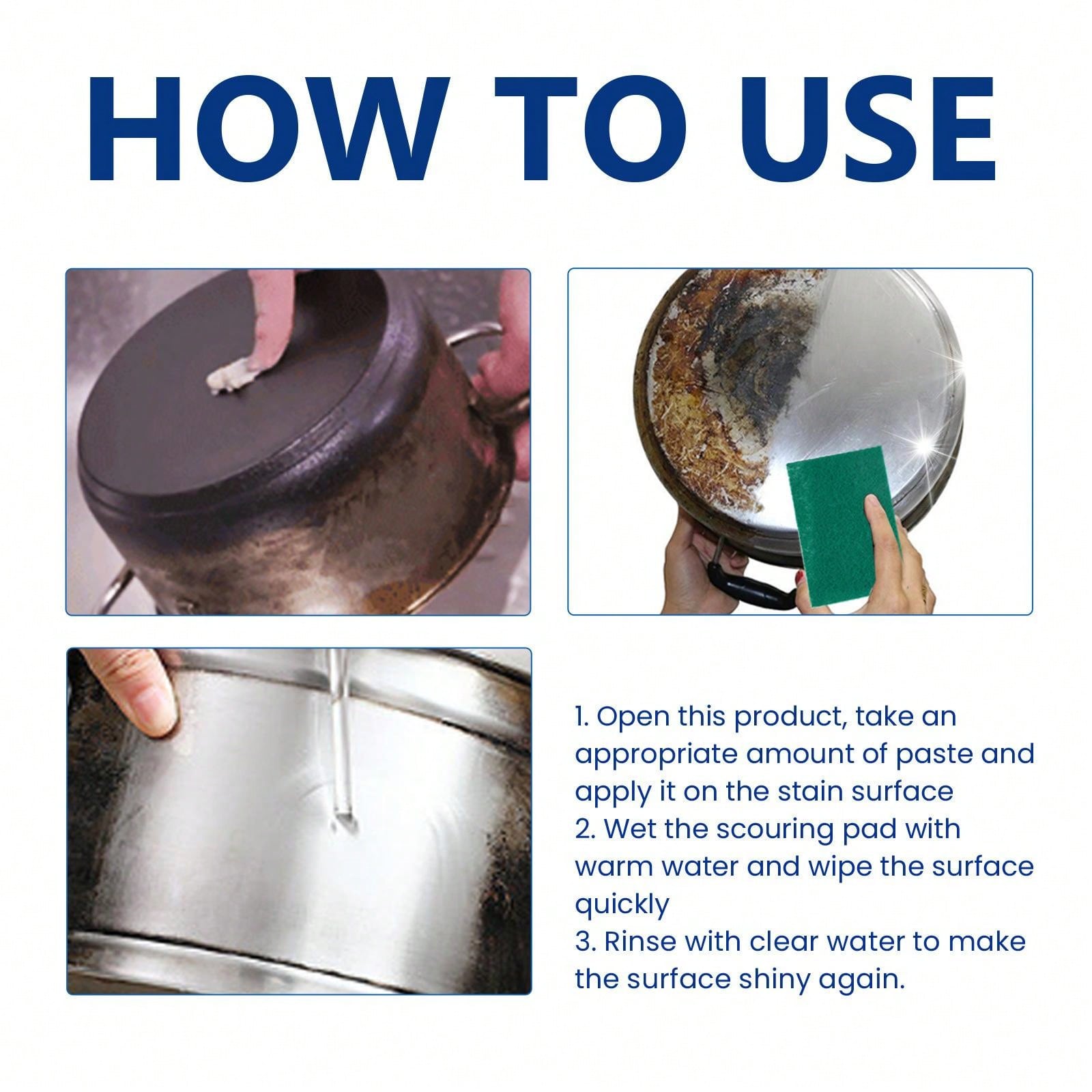 Stainless Steel Cleaning Paste, Removes Tough Stains, Rust, Grease ...