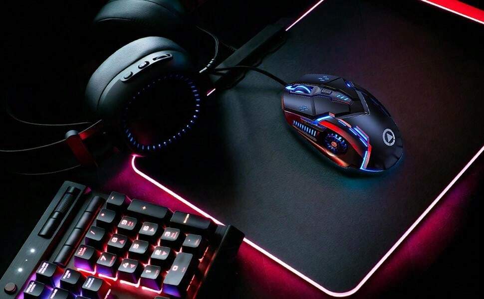 G5 Wired Gaming Mouse, Silent Click Noiseless Optical Gamer Mouse,Play ...