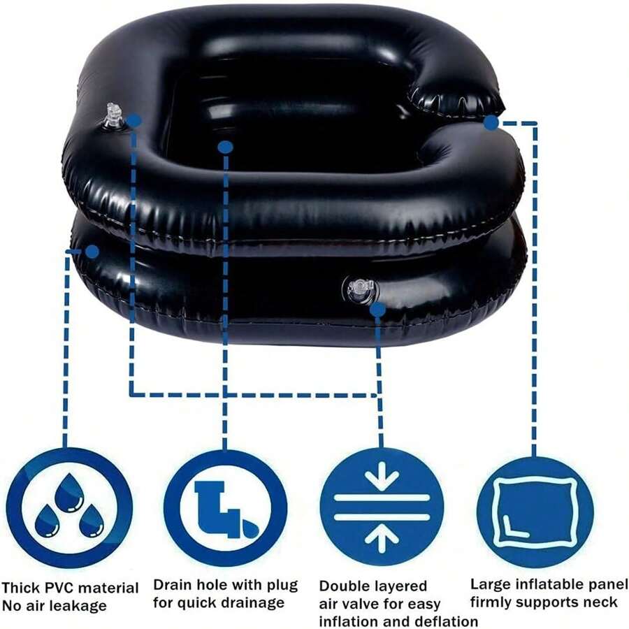 Bedside Inflatable Shampoo Basin-Wash Your Hair In Bed With Inflatable ...