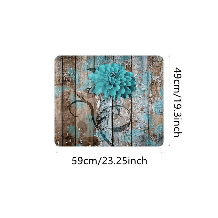 1pc Anti-Slip Mat, Anti-Dust Wooden Board Flower Print Washing Machine ...