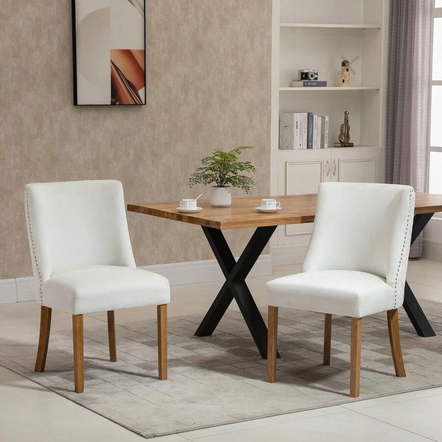 HOMCOM Modern Dining Chairs Set Of 2 With High Back, Dining Room Chairs ...
