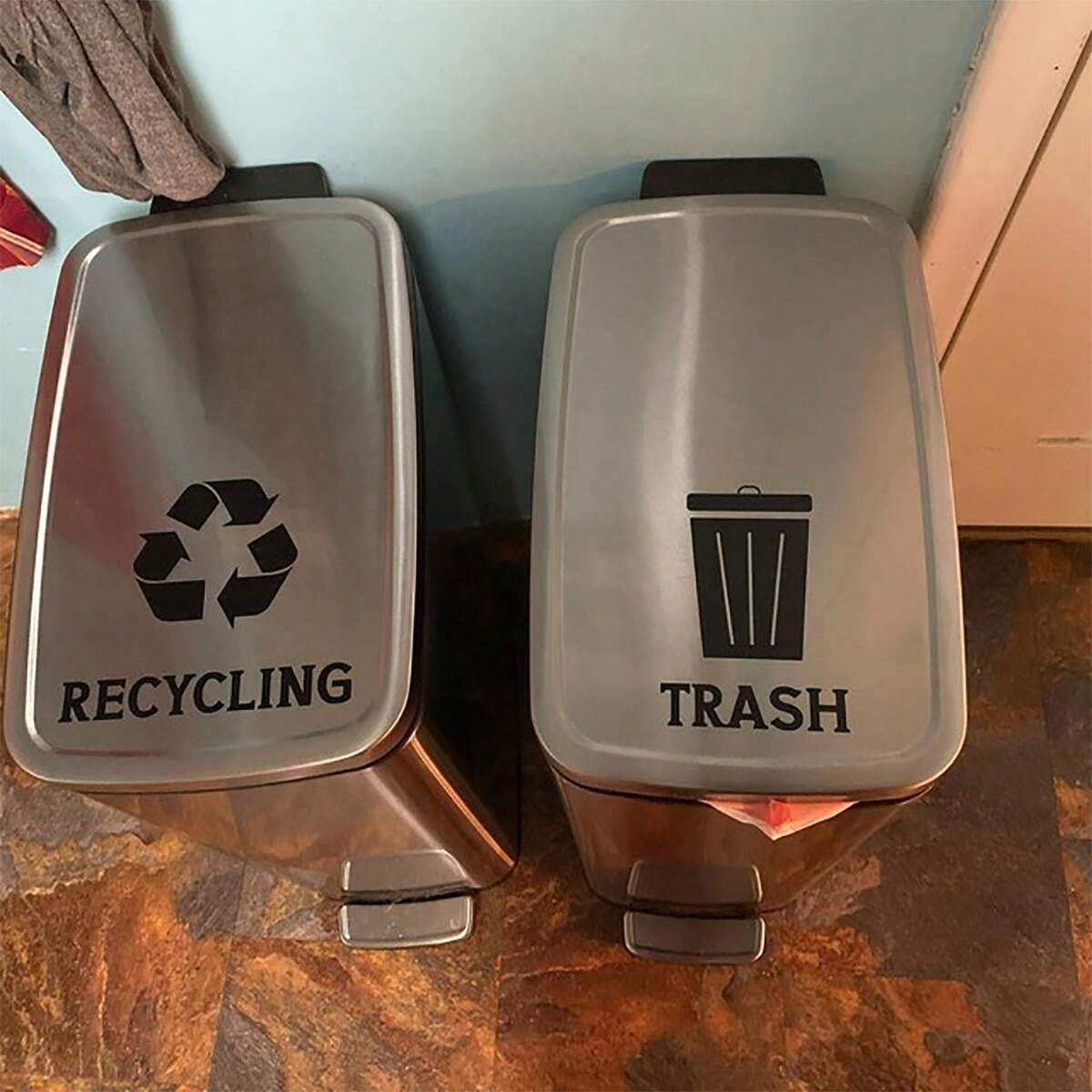 1sheet Black And Garbage Sorting Sticker, Self-Adhesive And Removable ...