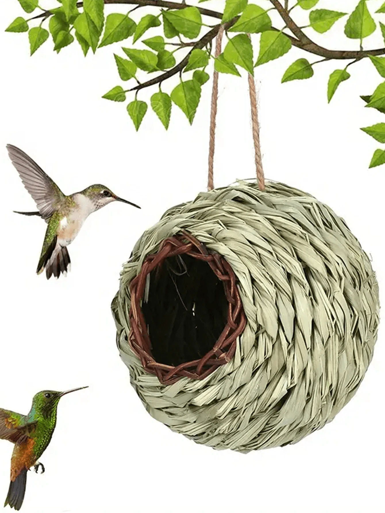 1 Stück Vogelnest Aus Gras Im Ball Form, Warmes Handgewebtes Stroh ...