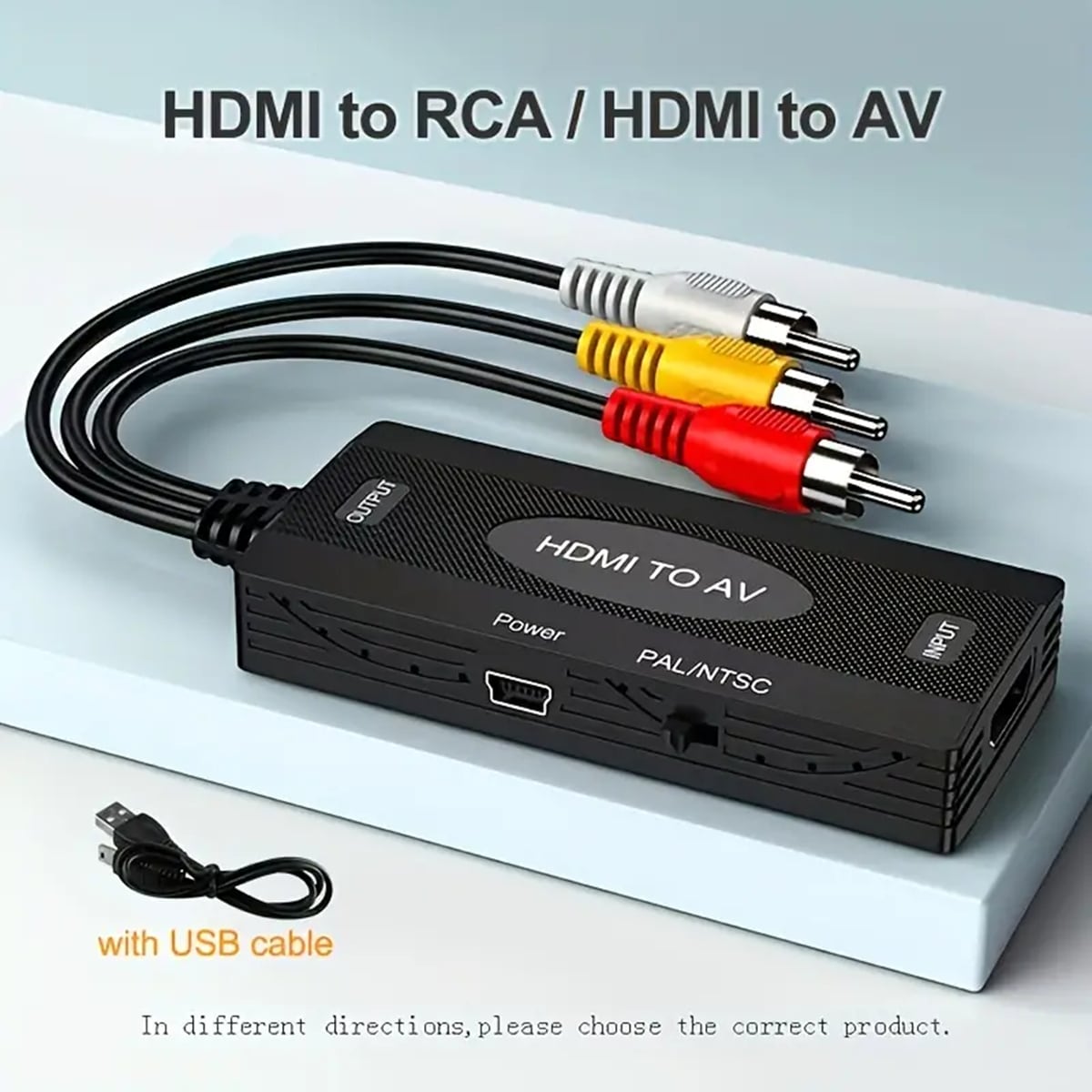 1pcs HDMI To RCA,HDMI To AV Converter,1080P RCA Composite CVBS Video ...