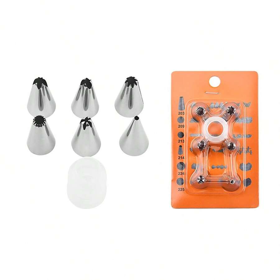 1 Set Of Stainless Steel Cake Decorating Nozzles, Nozzle Converter Kit ...